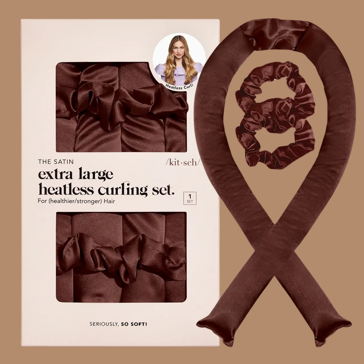 Xl Satin Heatless Curling Set - Chocolate – Christina Rossi Australia